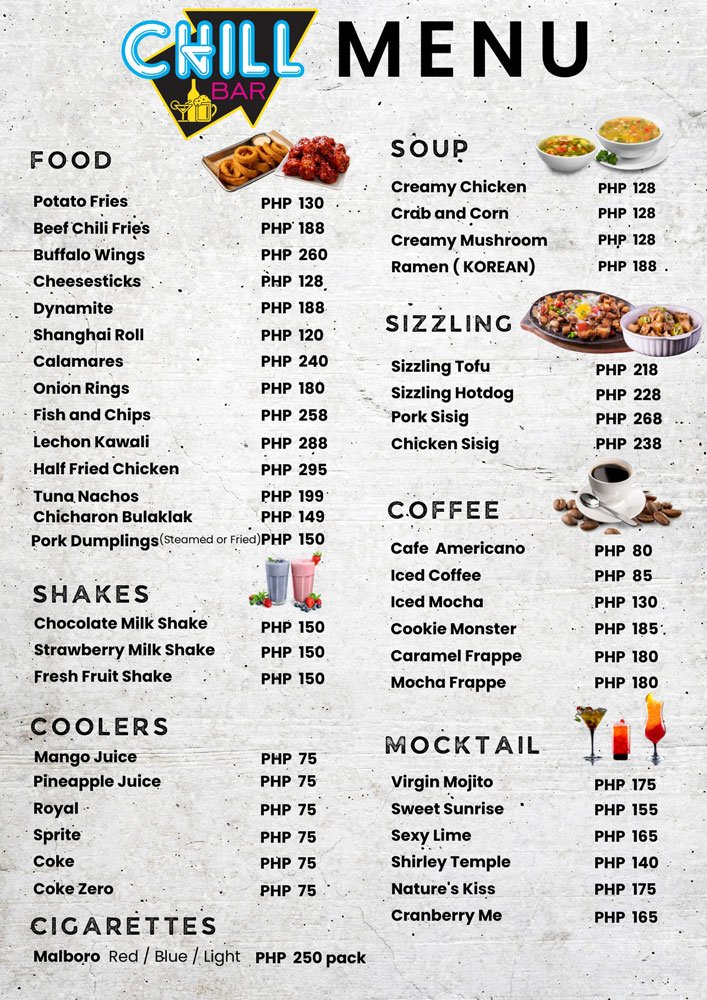 Menu | Best Beach Resort in Iba Zambales | Funtase Beach Resort